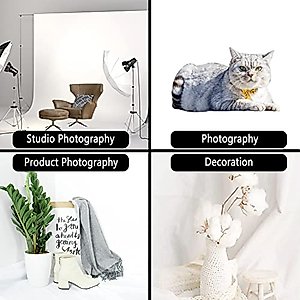 Backdrop Stand with White Backdrop，White Backdrop Stand，White Photo Backdrop with Stand， ​ Polyester White Cloth 6x9 feet Adjustable 8.5x10 Photography Stand 4 Clips