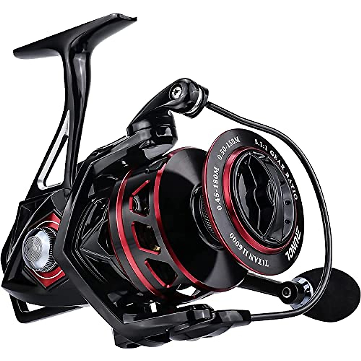 RUNCL Spinning Reel Titan II 3000, Fishing Reel - Full Metal Body, Max Drag 44LB, 5 Carbon Fiber Drag Washers, 9+1 Stainless Steel Shielded Bearings, Hollow Out Rotor - Saltwater & Freshwater Fishing