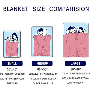 Ultra Soft Throw Blanket Flannel Fleece Warm Blanket for Living Room Bedroom Fit Adult Kids 50"x40"