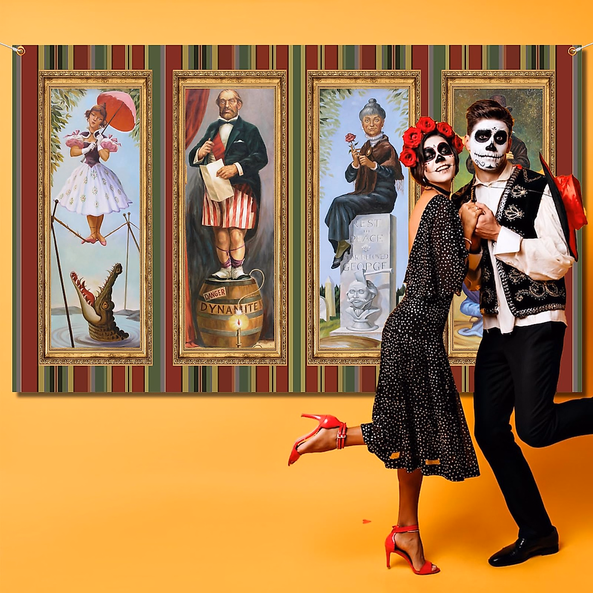 Haunted House Backdrop,Halloween Haunted Party Supplies Halloween Party Wall Hanging Background Banner for Happy Halloween Party Decoration