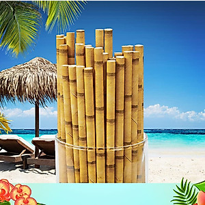 100 Pack Biodegradable Yellow Bamboo Paper Straws, Disposable Tropical Drinking Straws Cake Pop Sticks