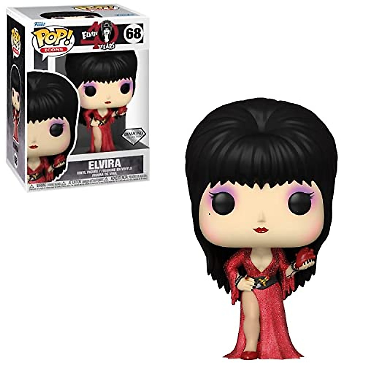 Funko Elvira 40th Anniversary - Elvira Mistress of The Dark Pop! Vinyl Figure (Bundled with Compatible Pop Box Protector Case)