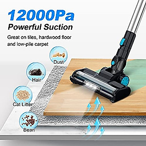 INSE Cordless Vacuum Cleaner, 6-in-1 Lightweight Stick Vacuum Up to 45min Runtime, Vacuum Cleaner with 2200mAh Rechargeable Battery, Powerful Cordless Stick Vacuum for Hardwood Floor Pet Hair Home Car