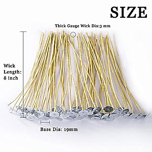 EricX Light Organic Hemp Candle Wicks, 100 Piece 8" Pre-Waxed by 100% Beeswax & Tabbed, for Candle Making