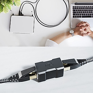 CAT8 Ethernet Cable – 2ft – Internet, Patch & Network Cable with Flexible Break-Proof braiding Design & Lightning-Fast bit Rates of 40Gbps (CAT8.1, Ideal for Gaming/PS5/Xbox/Switch) – by CableDirect