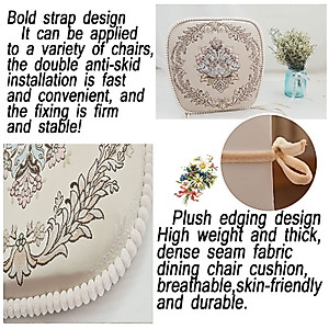 OITTO Memory Foam Chair Seat Cushion,Chair Pads & Cushions,European Style Floral U Shaped with Laces,Removable Slip-Resistant Zipper Covers,17 x 18 Washable for Indoor Living Room Kitchen,2 Pack