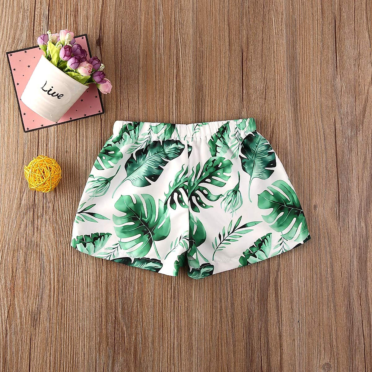 Toddler Baby Boys Swim Shorts Coconut Tree and Leaves Print Swimming Trunk Kids Boy Waves Swimwear (Palm, 6-12 Months)