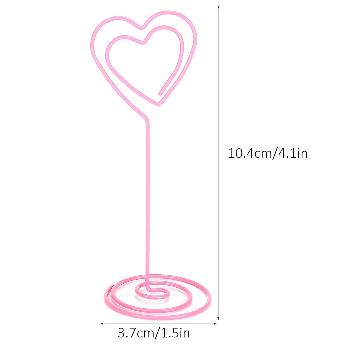 Jwthee 12PCS Table Number Holders, 4.1 Inch Place Card Holders, Photo Holders for Tables, Pink Love Heart Place Card Holder for Wedding Anniversary Birthday Party