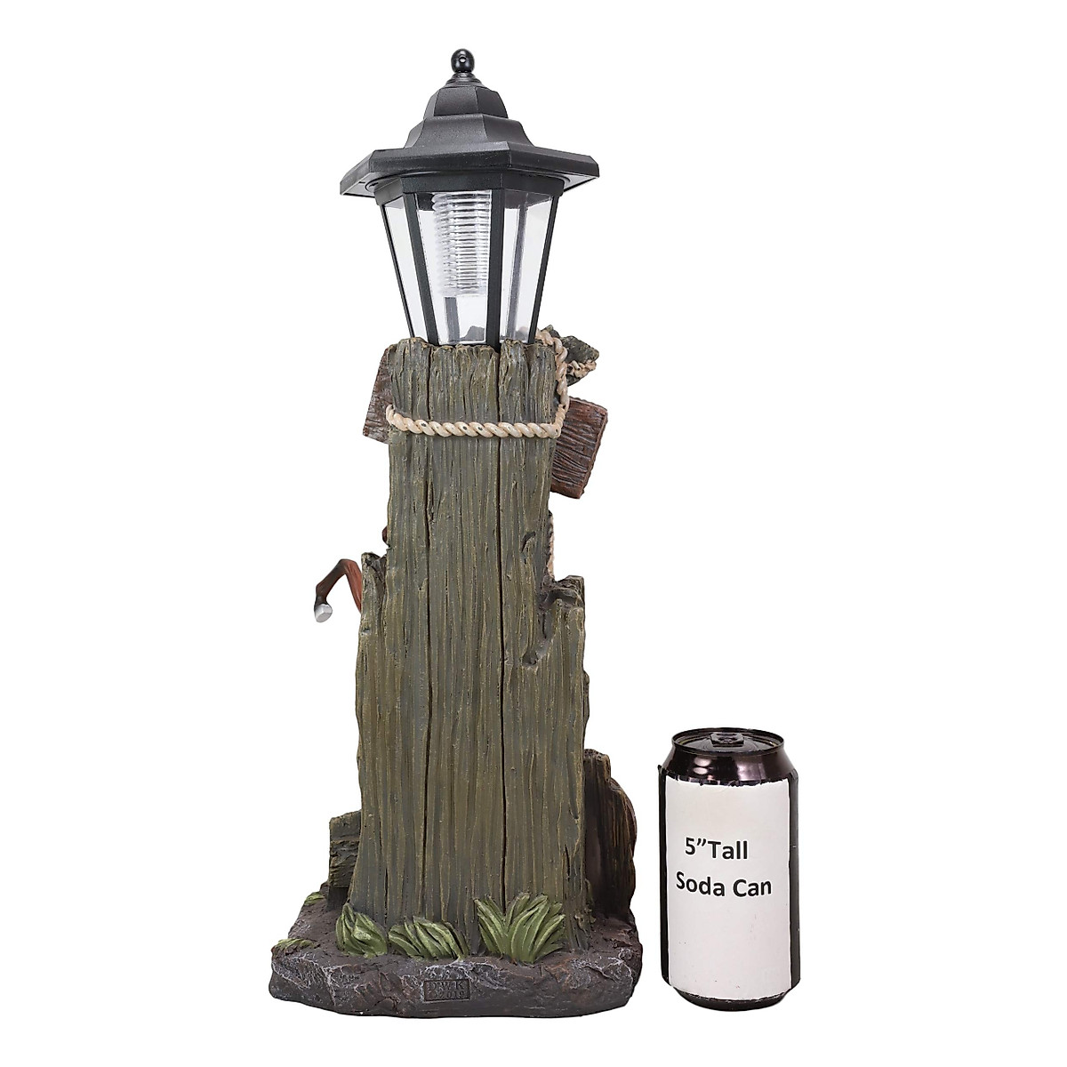 Ebros Large Rustic Country Western Rearing Chestnut Horse by Farm Outpost with Welcome Sign Statue Equipped with Solar LED Lantern Light Stallion Horses Decor Figurine for Patio Poolside Garden Home