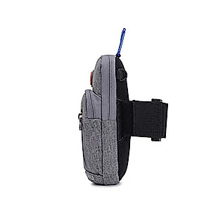 Men Women Sport Running Armband Cellphone Holder Pouch Crossbody Shoulder Purse Arm Bag for Samsung Galaxy S22 Ultra Plus S20 FE S21 Fe A53 5G A12 A13 5G A22 A32 A52 Pixel 6 Pro Moto G Pure (Gray)