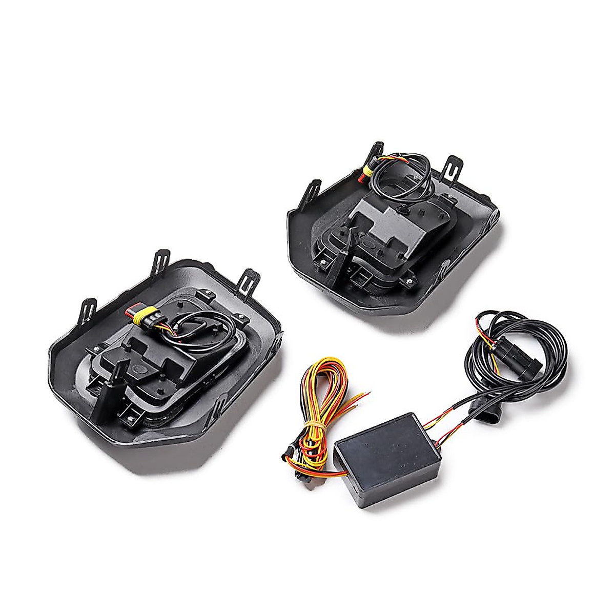 AMOPA Compatible with Toyota Tacoma SR SR5 Limited TRD Off-road Trd Sport 2016-2022 Driver Passenger White LED Daytime Running Light DRL Fog Lamp Bezel Amber Turn Signal Switchback Waterproof