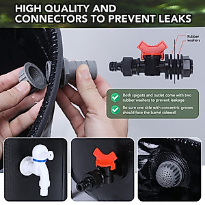 Rihogar 100 Gallon Rain Barrel Water Tank, Portable Water Storage Tank, Large Rain Water Collection Barrel, Collapsible Rain Water Catching System with Spigot Overflow Kit, Black