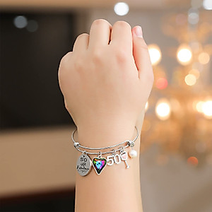 50th Birthday Gifts for Women 50 Years Old Birthday Gifts for Mom Mother Aunt Friends 50 And Fabulous Bracelet 1972 50th Bday Charm Bracelet Bangle Unique Five Decade Jewelry Gift Ideas for Her