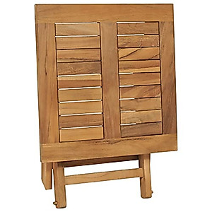 vidaXL Solid Teak Wood Folding Sun Lounger with Table Outdoor Garden Patio Balcony Terrace Seating Sunbed Lounge Bed Foldable Daybed