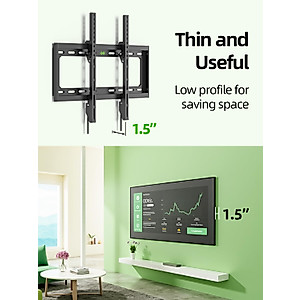 Tilting TV Wall Mount Low Profile for Most 26-55" Flat Screen LED, LCD, Curved TVs, Tilt TV Mount Bracket VESA 400x400mm- Holds Up to 99lbs, Easily Lock and Release to Mount on 12" or 16" Stud