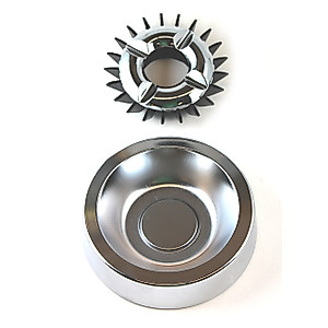 Buddies Silver Round Metal Ashtray Built-In Extinguisher and Storage 5 1/2"