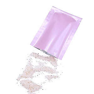 100PCS Glossy Light Pink Metallic Mylar Foil Open Top Sample Bags 5x8cm (1.9x3.1")