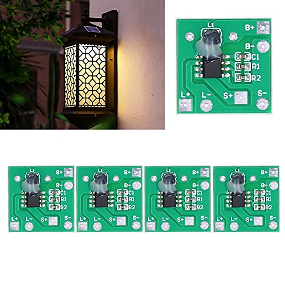5pcs Solar Lamp String Controller Module, 9012 1.2V Solar Controller Board Lithium Battery Charging Controller Circuit Board, Electronic Components