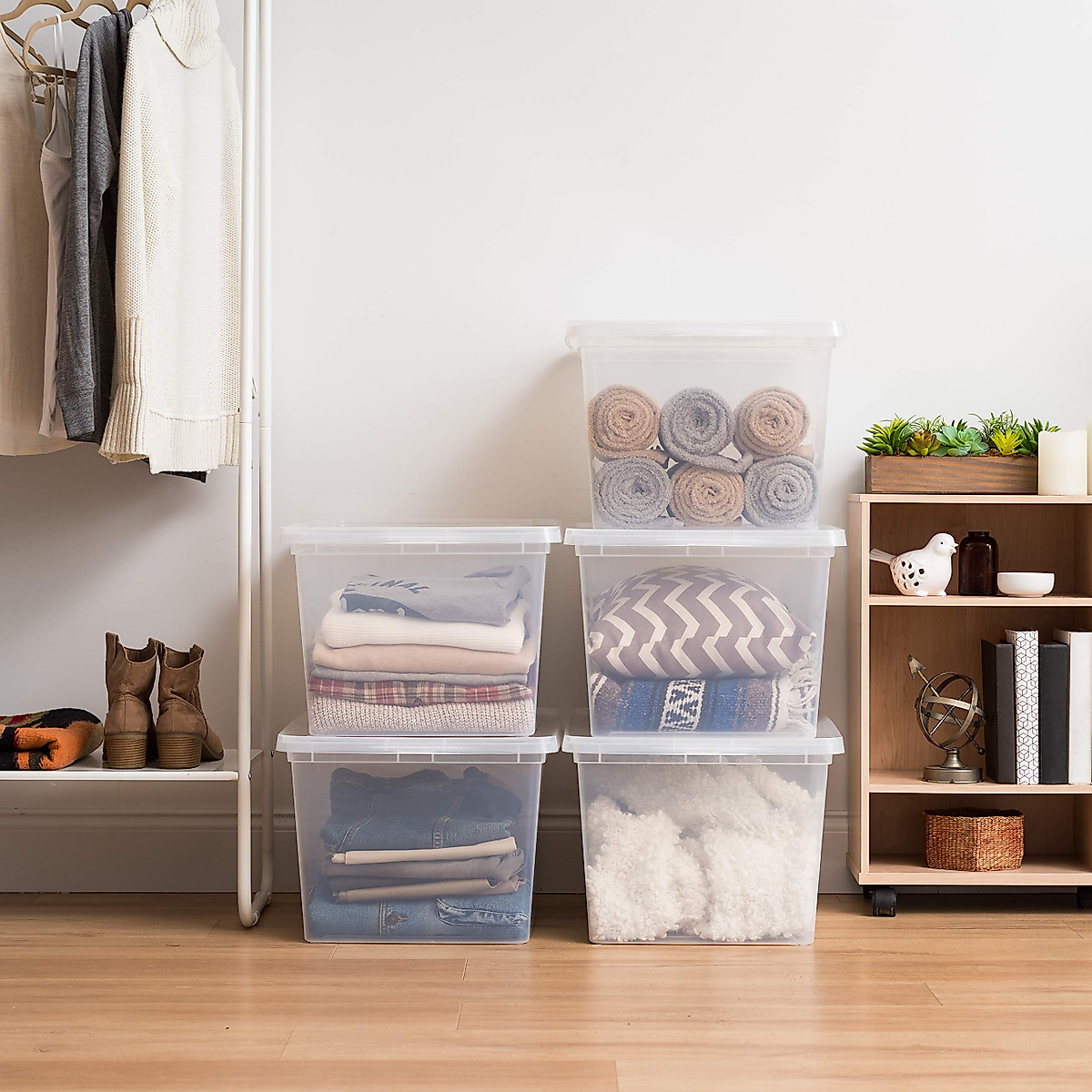 IRIS 58 Quart Clear Storage Box, 6 Pack