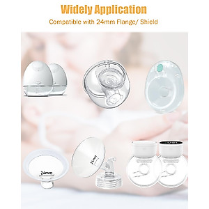 Flange Inserts 13/15/17/19/21mm*2 10PCS,24mm Breast Pump Shields/Flanges Compatible with Momcozy S9/S9pro/S10/S12/S12pro/Spectra/Medela/TSRETE,Reduce 24mm Tunnel Down to Correct Size