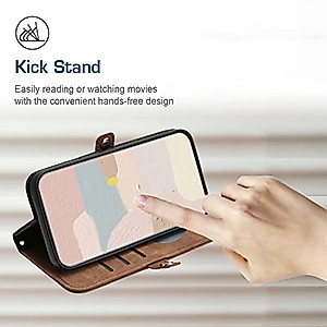 WATSKY for Oppo A57/REALME V23/A77 5G/A57E 4G/A57S 4G/A77 4G/1+Nord N20 SE 4G Contrast Flip Phone Case Brown