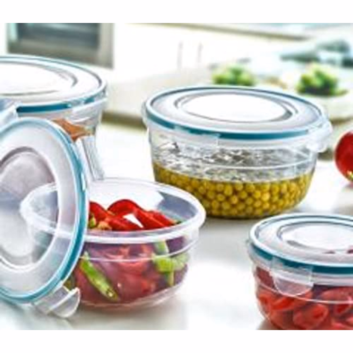 Plastart Food Storage Containers Airtight Plastic for Pantry & Kitchen Organization, Snack Bins with Latching Lids- Clear Dishwasher Safe, Doesn't Absorb Odors 1 LT (LC-105)