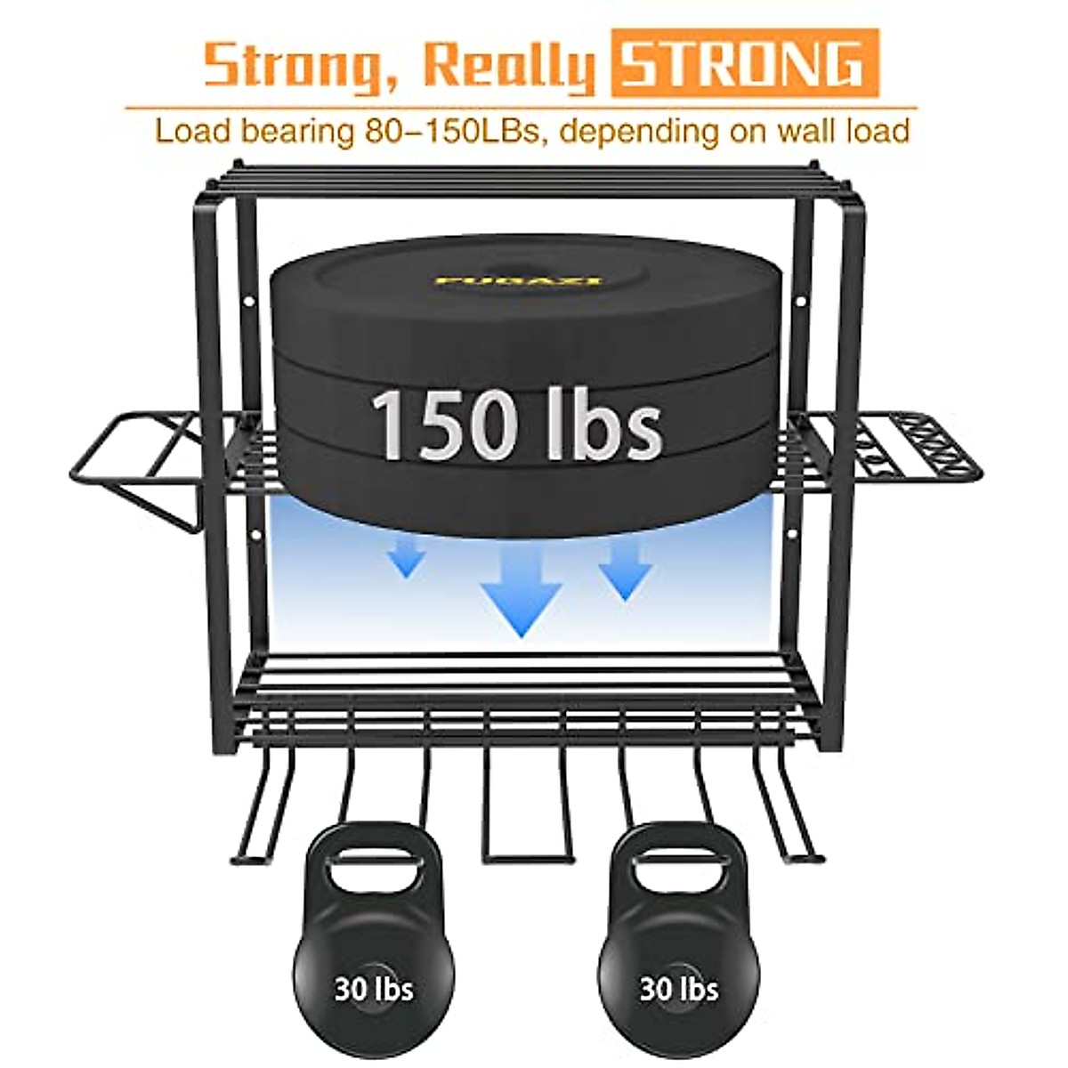 ZEAKOC Power Tool Organizer, 4 Layers Heavy Duty Drill Holder Wall Mount,Steel Tool Hangers Utility Storage Shelves for Handheld & Power Tools,Separate Tool Rack