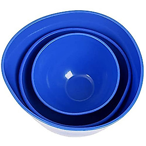EustomA 4Pcs One Set Silicone Flexible Rubber Plaster Impression Mixed Alginate Bowl Dental Lab Mixing Bowls Blue