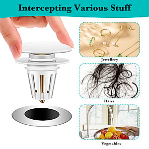 Sink Drain Strainer, ZMyHeart Drain Hair Catcher, Bathroom Universal Basin Sink Drain Stopper, Anti-Clogging, Bathtub Sink Stopper for 1.04~1.97 inch Drain Hole (Bullet Type)