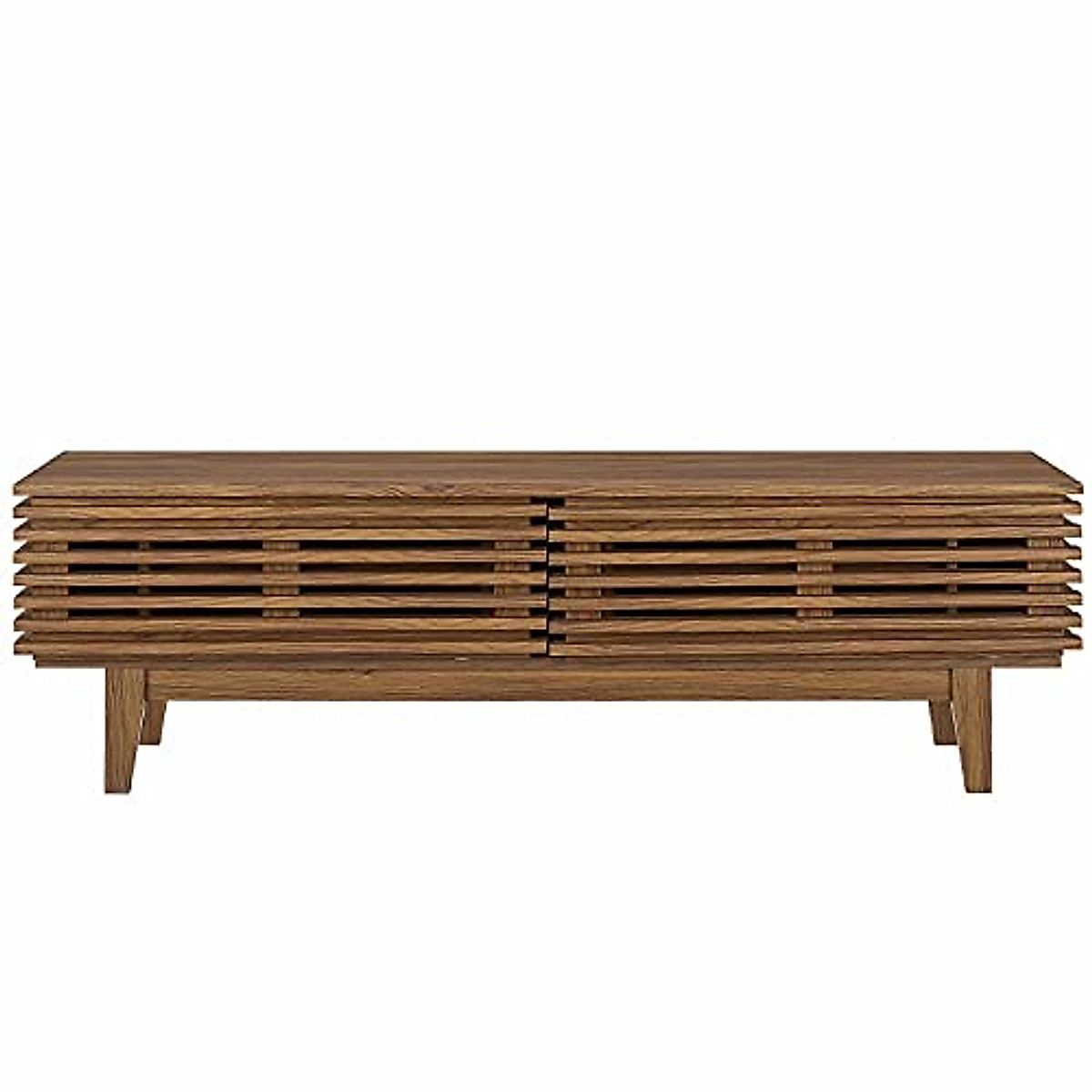 Modway Render 60" Mid-Century Modern Low Profile TV Stand in Walnut, 60 Inch