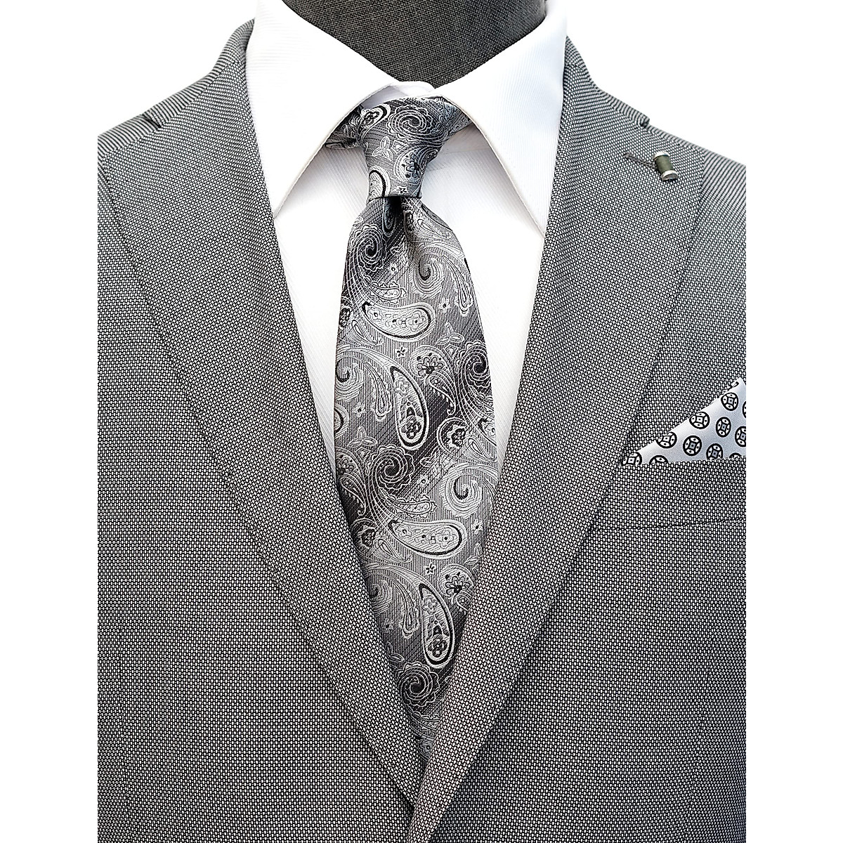 ZENXUS 70 inch XXL Long Neckties, Extra Long Ties for Big and Tall Men, Blue, Grey, Purple, 4-Pack