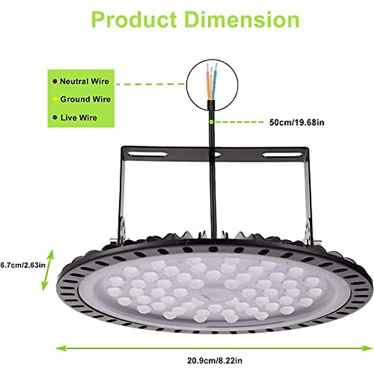 Sararoom 10Packs 100W 110V UFO LED High Bay Light, LED Warehouse Light 10000 Lumen 6500K Daylight White LED Shop Light Commercial Bay Lighting for Factory Garage Workshop