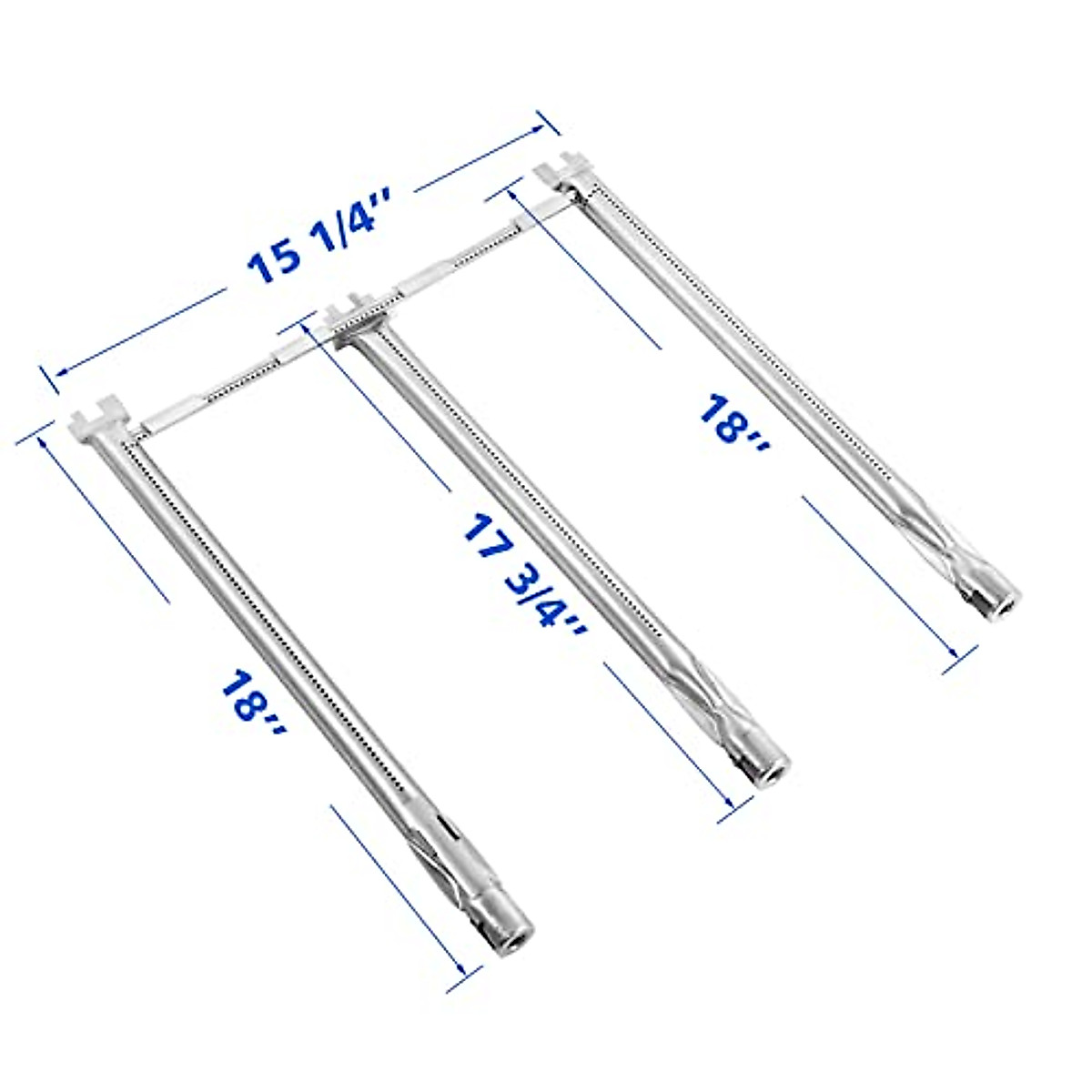 X Home 69787 Grill Burner Tubes Replacement for Weber Spirit & Spirit II 300 Series, Spirit II E-310 Grill with Front Control, Heavy Stainless Steel, 18-Inch