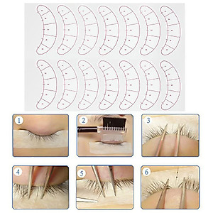 DEWIN Eye Mapping Stickers, Lash Map Under Eye Stickers Eyelashes Stickers for Lash Beginner Training and Practice 140 Pcs / 10-Sheets