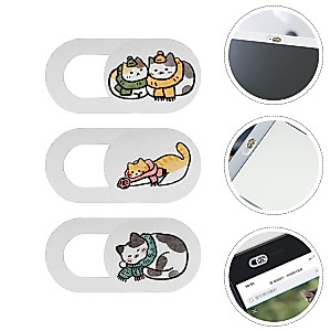 SOLUSTRE 18 pcs Camera Cover Webcam Sticker Slider Plastic Webcam Cover Laptop Camera Shutter Web cam Covers for Laptop Webcam Cover Slide Laptop Camera Sticker abs Safety Cover Japanese