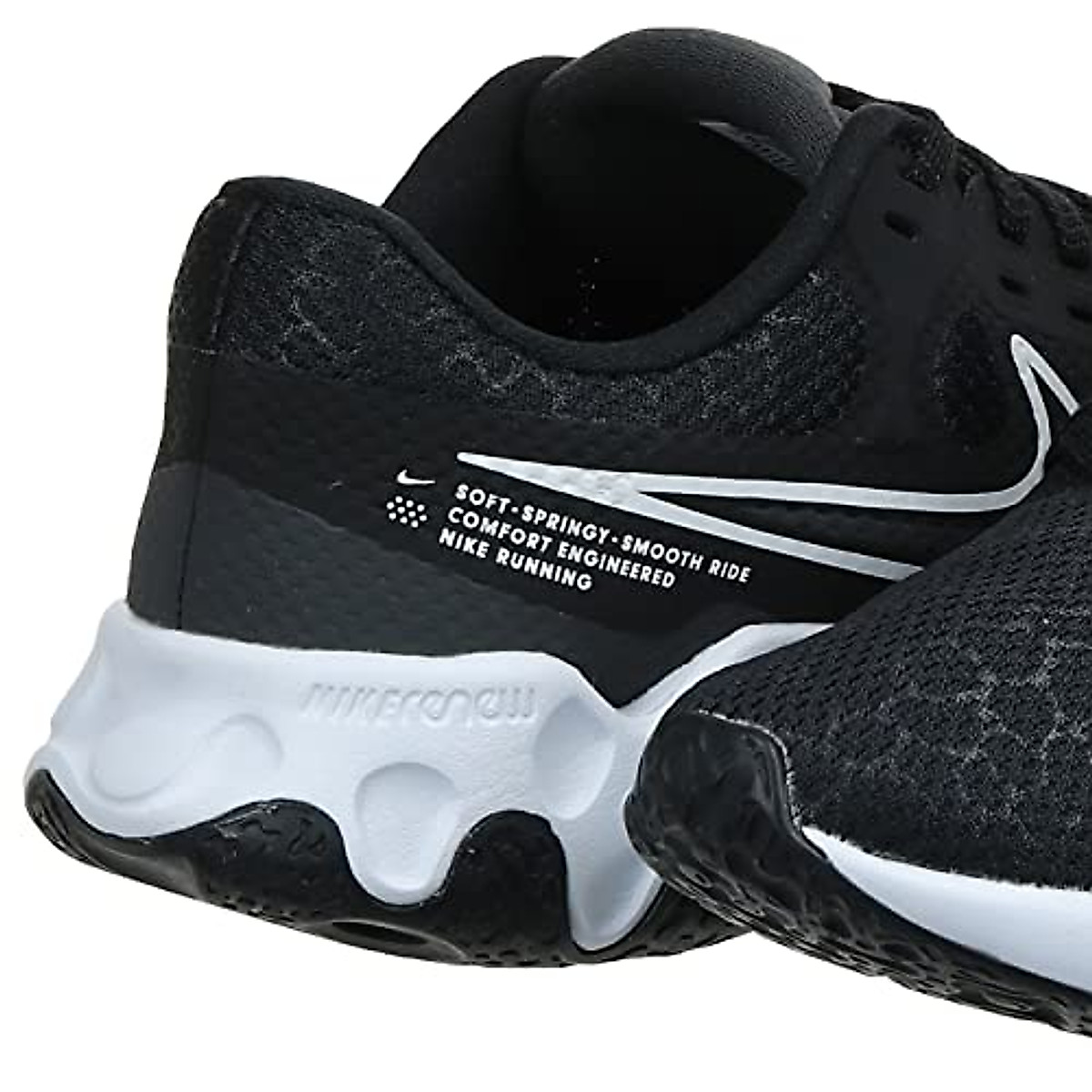 NIKE Women's Running Shoe, Black White Dk Smoke Grey, 6.5