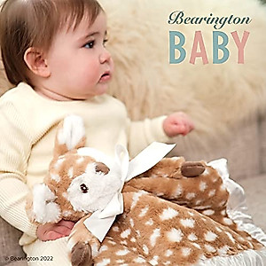Bearington Lil’ Willow Lovie Blanket: 15” Tall Fawn Blanket Plush for Infants, Ultra-Soft with Velour Lining and Cozy Fabric, Super Absorbent for Messy Babies, Machine Washable, Great