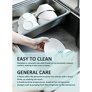 Teocera Porcelain Small Bowls, Dessert Bowls Set - 6 Ounce for Ice Cream, Small Side Dishes, Set of 6, White