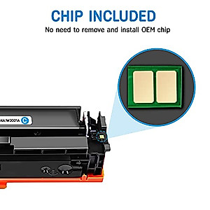 WISETA 414A Toner (with Chip) Toner Replacement for HP 414A 414X W2020A Compatible with HP Color Pro MFP M479fdw M454dw M454dn M479fdn Printer(4 Pack)