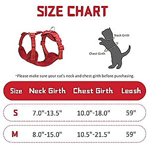 Supet Cat Harness and Leash for Walking Escape Proof, Adjustable Harness for Cats, Easy Control Small Cat Harness for Medium Large Kitten and Dogs