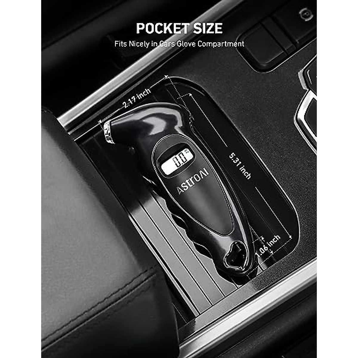 AstroAI Digital Tire Pressure Gauge with Replaceable AAA Batteries, 150 PSI 4 Settings Stocking Stuffers for Car Truck Bicycle Backlit LCD Non-Slip Grip Car Accessories, Black