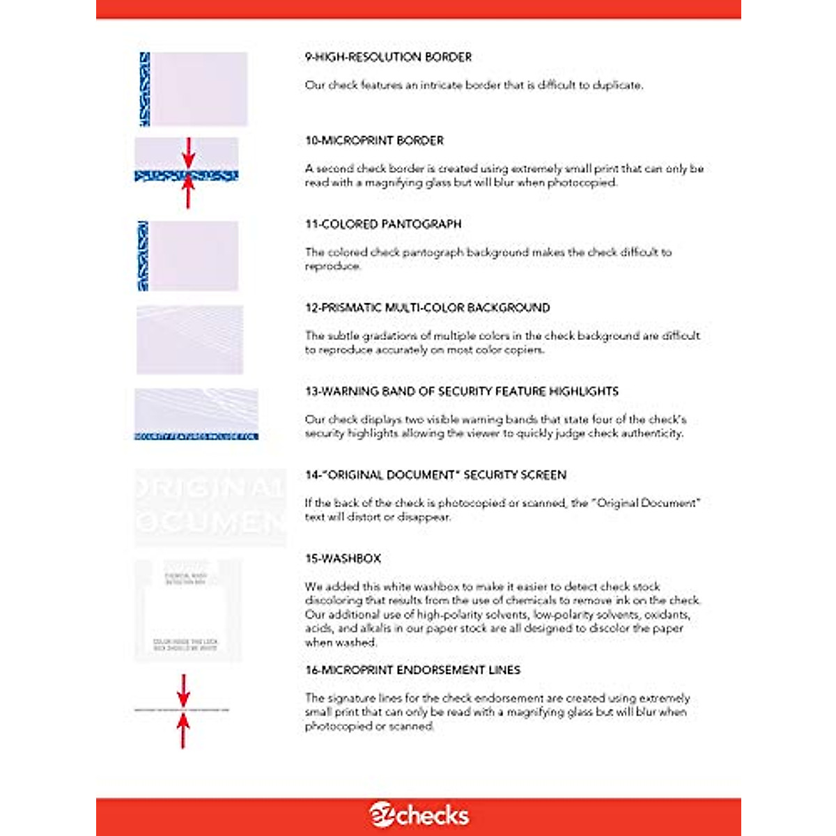 EZ Checks 3 Checks Per Page Hologram High Security Laser Check Stock | 150 Sheets/450 Checks | Blue/Maroon