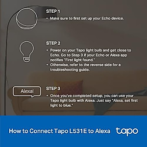 Tapo TP-Link Smart Light Bulbs, 16M Colors RGBW, Dimmable, Alexa Frustration-Free Setup, A19, 60W Equivalent, 800LM CRI>90, 2.4GHz WiFi only L531E