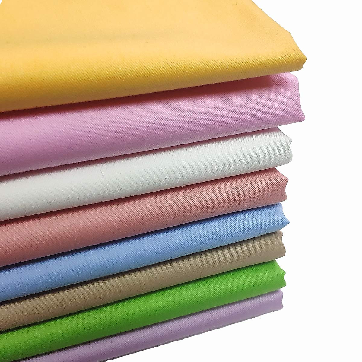 Qililandiy 8 Pcs Plain Solid 100% Cotton Fabric Fat Quarters Quilting Sewing DIY Handmade Crafts Patchwork for Home Textile Sewing (Candy Series)