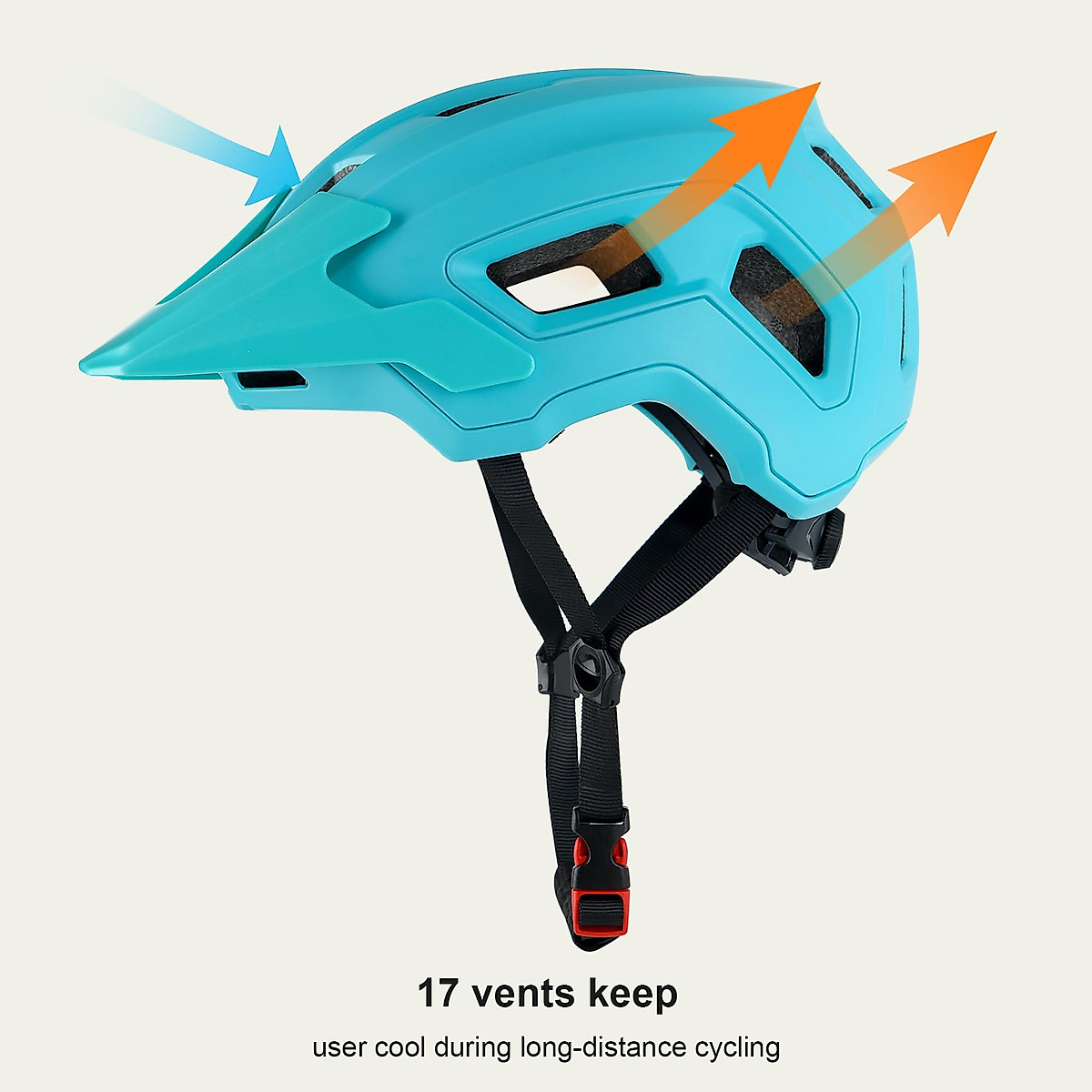 OUWOR Road & Mountain Bike MTB Helmet for Adult Men Women Youth, with Removable Visor and Adjustable Dial (Camouflage Green)