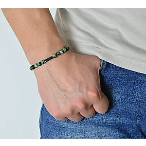 YJJelt Healing Crystal for Women Men 6mm Natural African Turquoise Stone Beads Stretch Bracelets Beaded Bracelets Bracelet for Women Men Jewelry Gifts