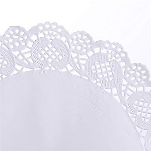 Tim&Lin White Lace Paper Doilies - 10 inch Round Paper Doilies - Disposable Paper Placemats - for Wedding, Birthday, Cakes, Desserts, Tableware Food Decoration, Pack of 100