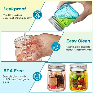 Tessco 36 Pack Small Colored Mason Jars 8oz / 5oz with Lids Canning Jars Glass Jars for Jam Honey Jelly Spice Preserving Candle Meal Prep DIY Pickling Jars (5 oz)