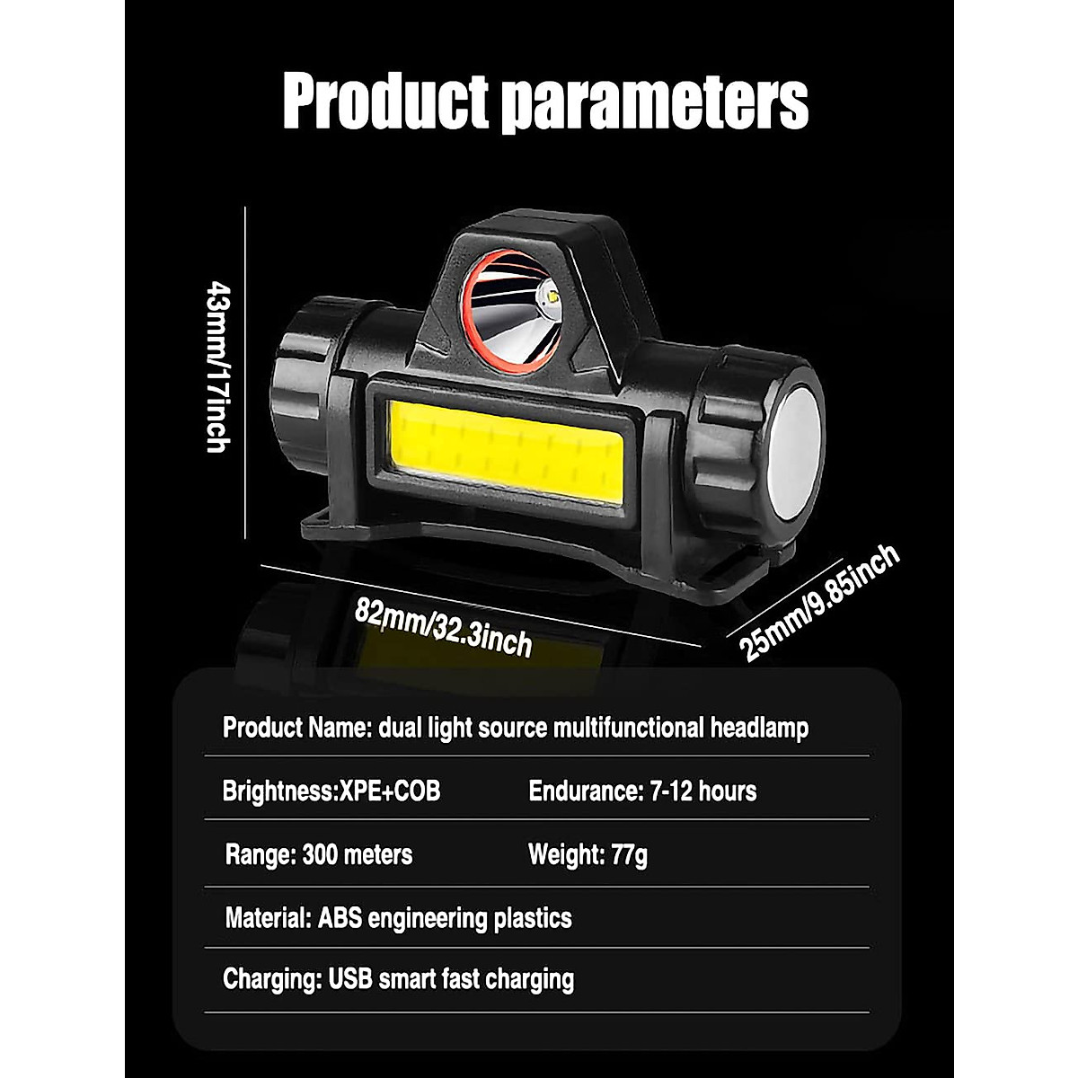 MyToolGift 2 Packs LED Headlamps, Portable, Long Range, Rechargeable, High Lumen, Battery Powered