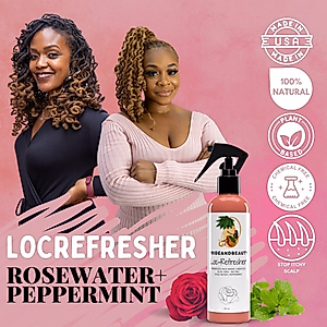 Rose Water For Locs, Daily Moisturizing Refreshing Spray, Rose Water For Hair, Rosewater and Peppermint Hair Scalp Moisturizer. (4 OUNCES)